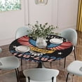 1776-2026 Round Fitted Table Cover July 4th American Bald Eagle Stars ...
