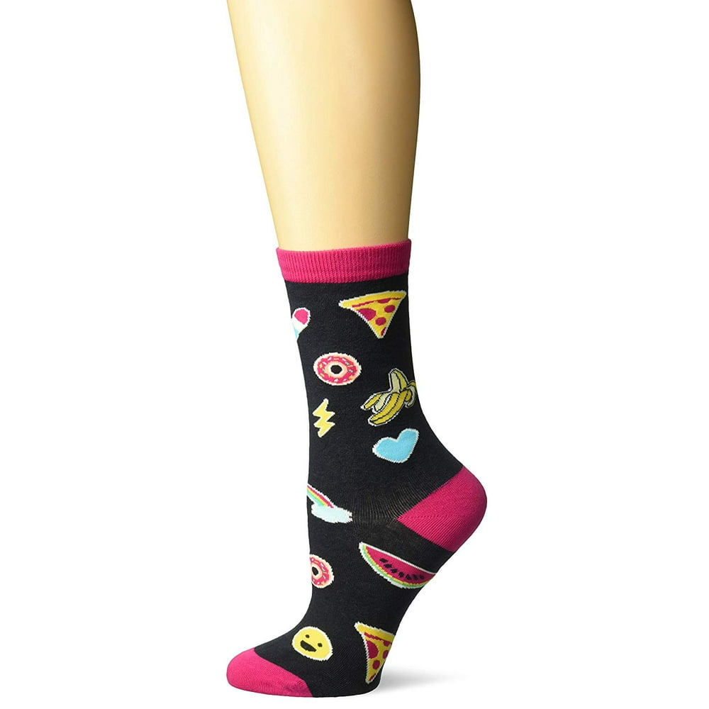 K. Bell Socks - K. Bell Fashion Badges Crew Socks, Black, Sock Size 9 ...