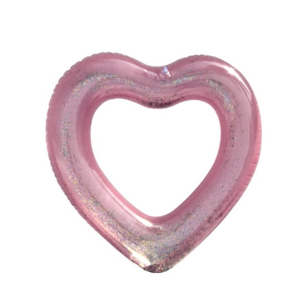 Glitter Swimming Pool Float Inflatable Heart Pool Floats Heart Swimming ...