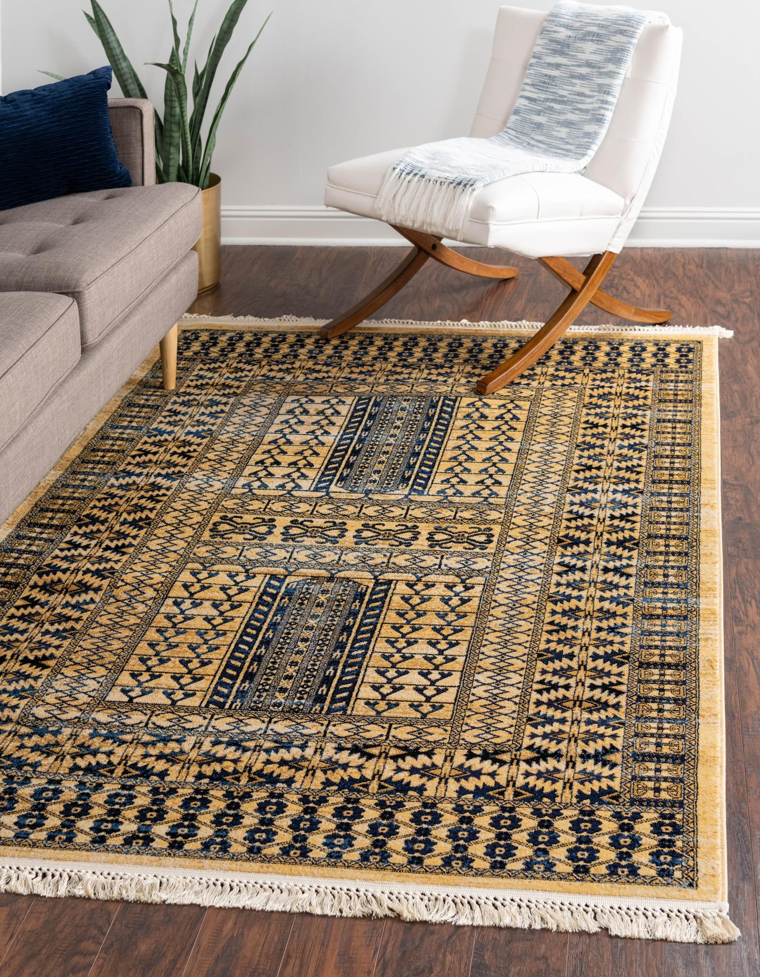 Rugs.com Kennedy Collection Rug – 6' x 9' Beige Medium Rug Perfect For ...