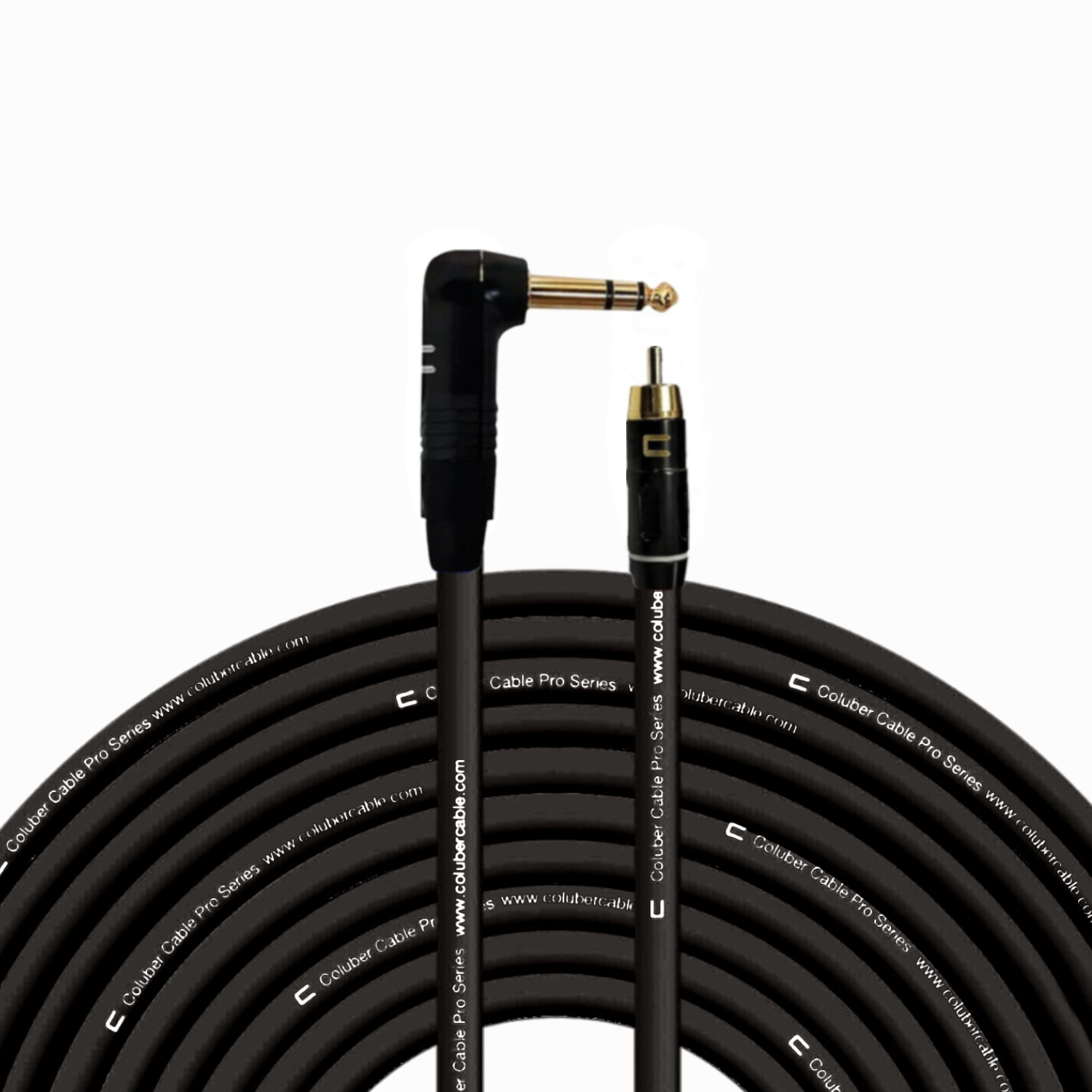 Coluber Cable - Right Angle 1/4" TRS to RCA Male - Pro Audio Connector ...