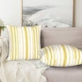 Boho Yellow White Striped Throw Pillow Covers 18 x 18 Inch Set of 2 ...