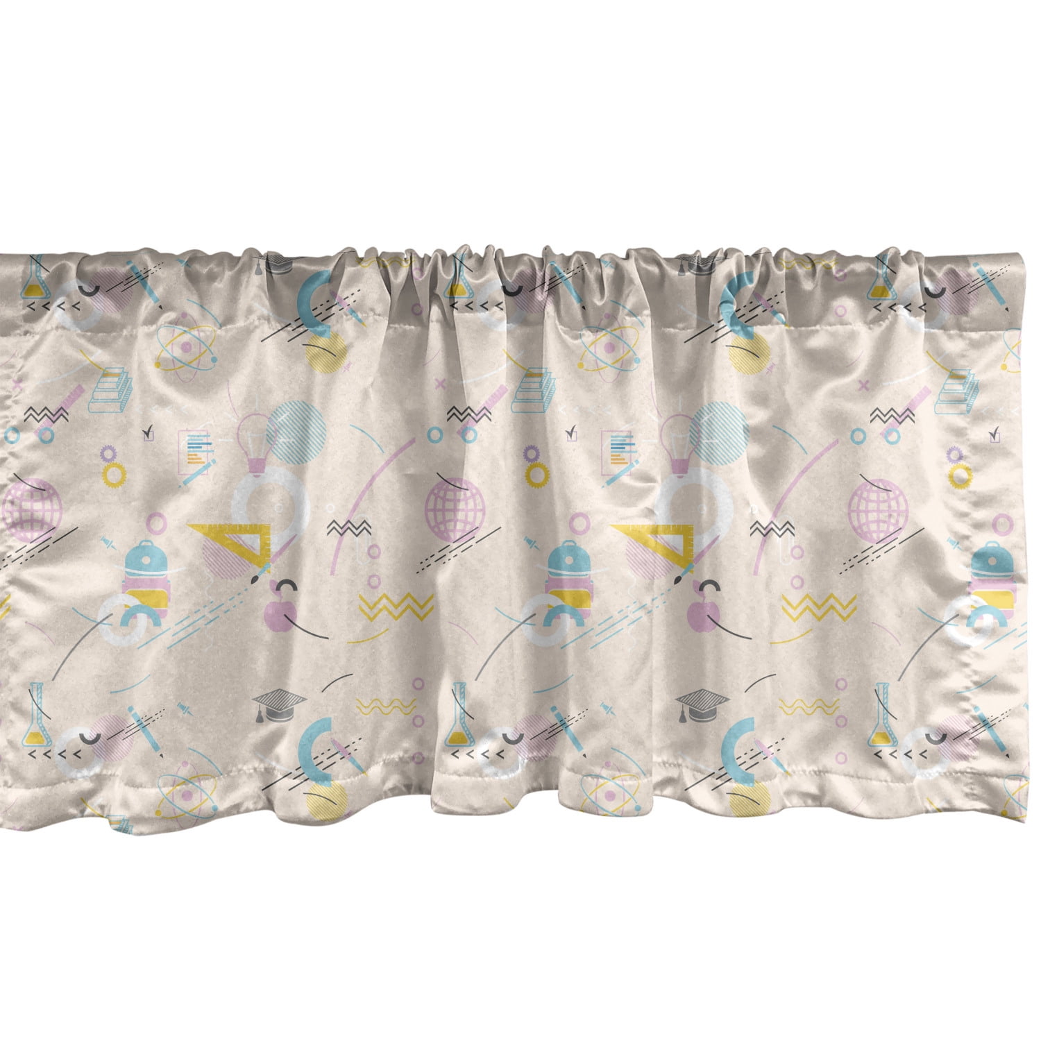 Science Window Valance Pack of 2, Colorful College Graduation Theme Lab ...