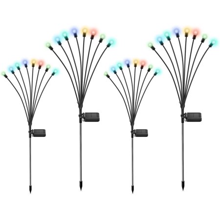 Solar Powered Firefly Lights Ip65 Waterproof Starburst Swaying Garden Lamp for Courtyards Lawns ...