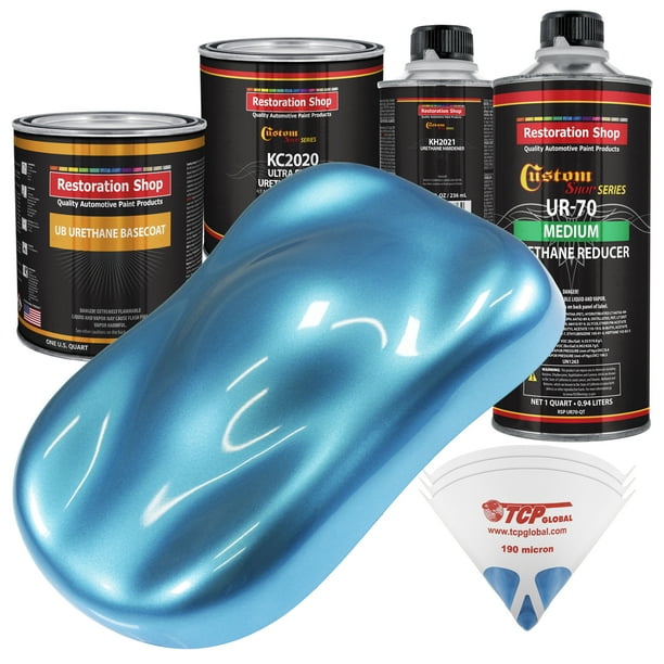 Electric Blue Metallic Premium Quart URETHANE BASECOAT CLEARCOAT Auto ...