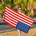 Adult Oversized Beach Towel Rectangular Microfiber American Flag ...