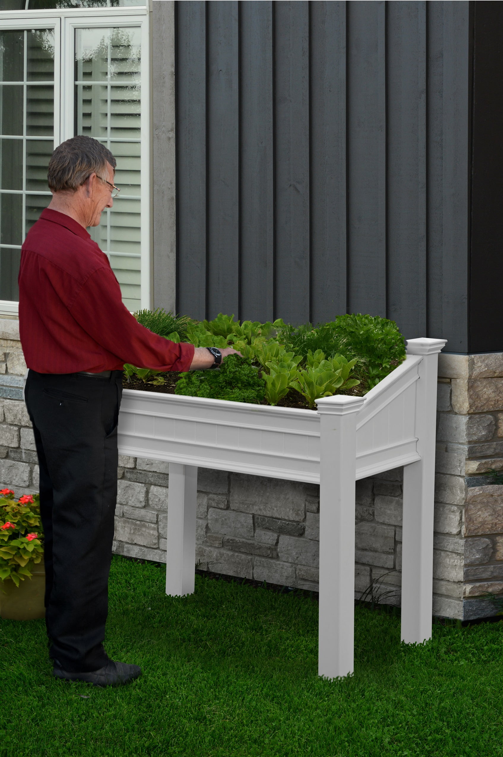 Vita 48" x 24" Liberty Accessible Raised Vinyl Garden,White, VA68240 ...
