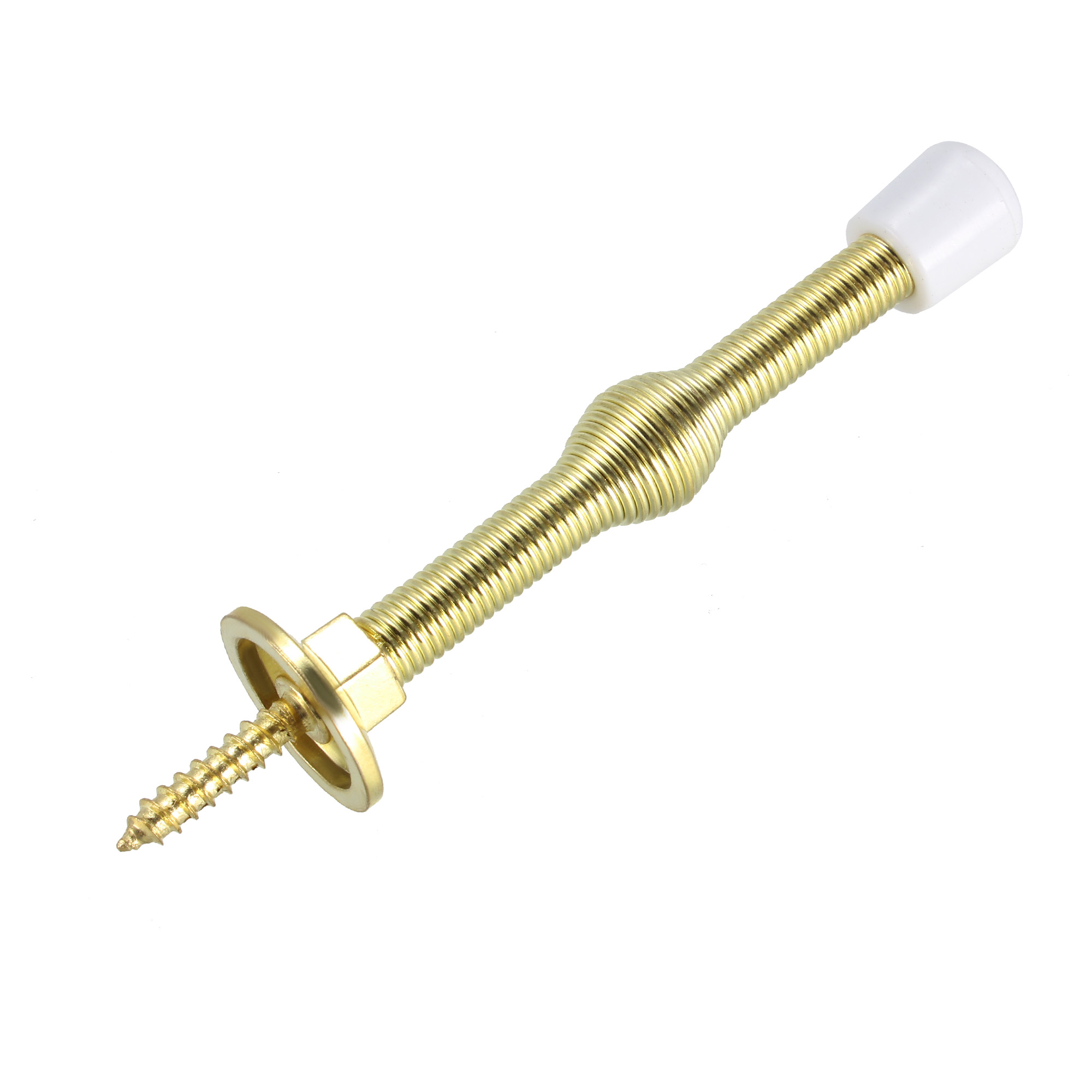 Door Stoppers 75mmL Flexible Metal Screw-in Spring Stops with White ...