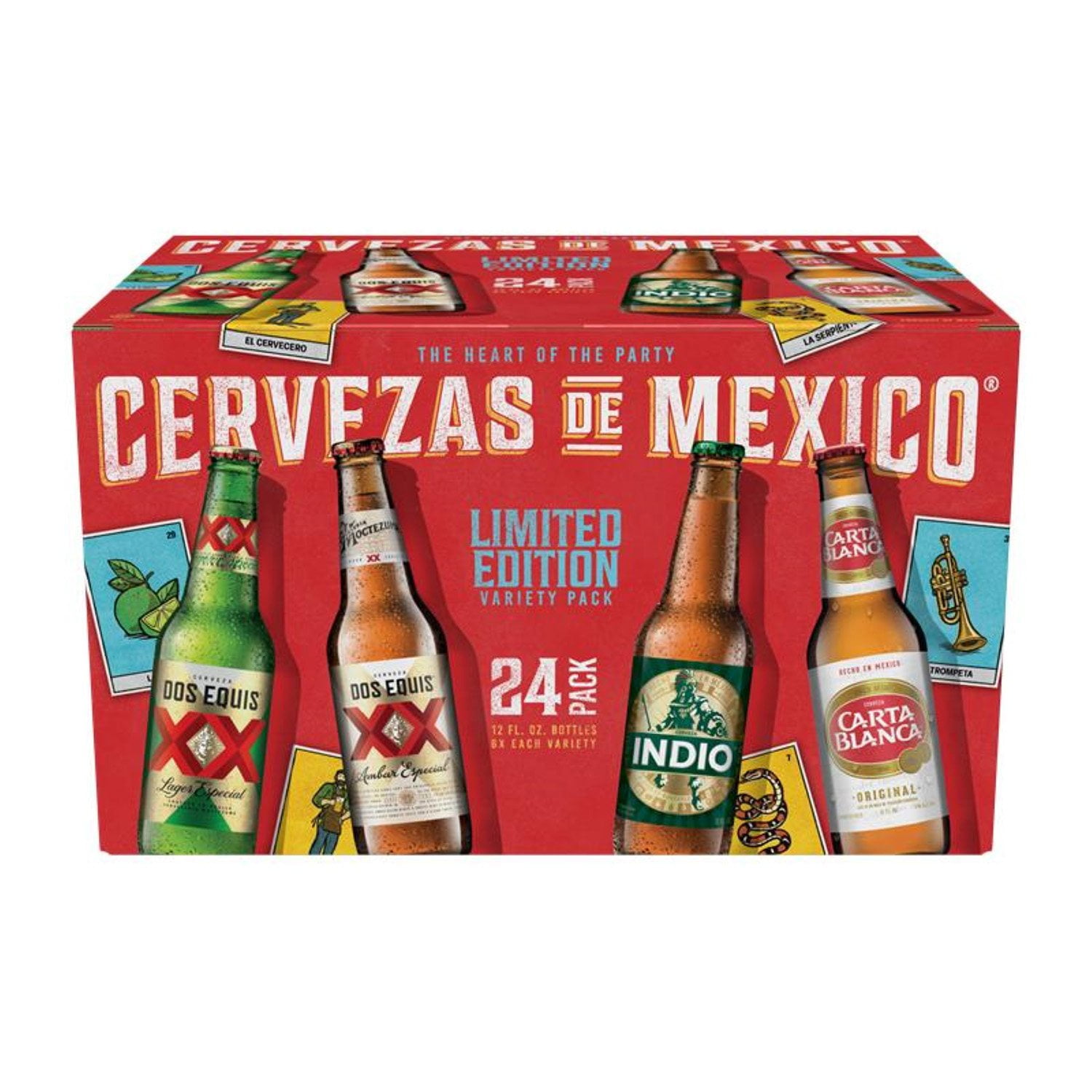 Cervezas de Mexico Lager Beer Variety Pack, 12 fl. oz. bottle, 24 pk ...