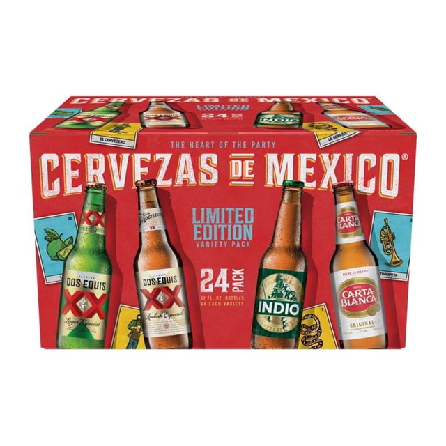 Cervezas de Mexico Lager Beer Variety Pack, 12 fl. oz. bottle, 24 pk ...