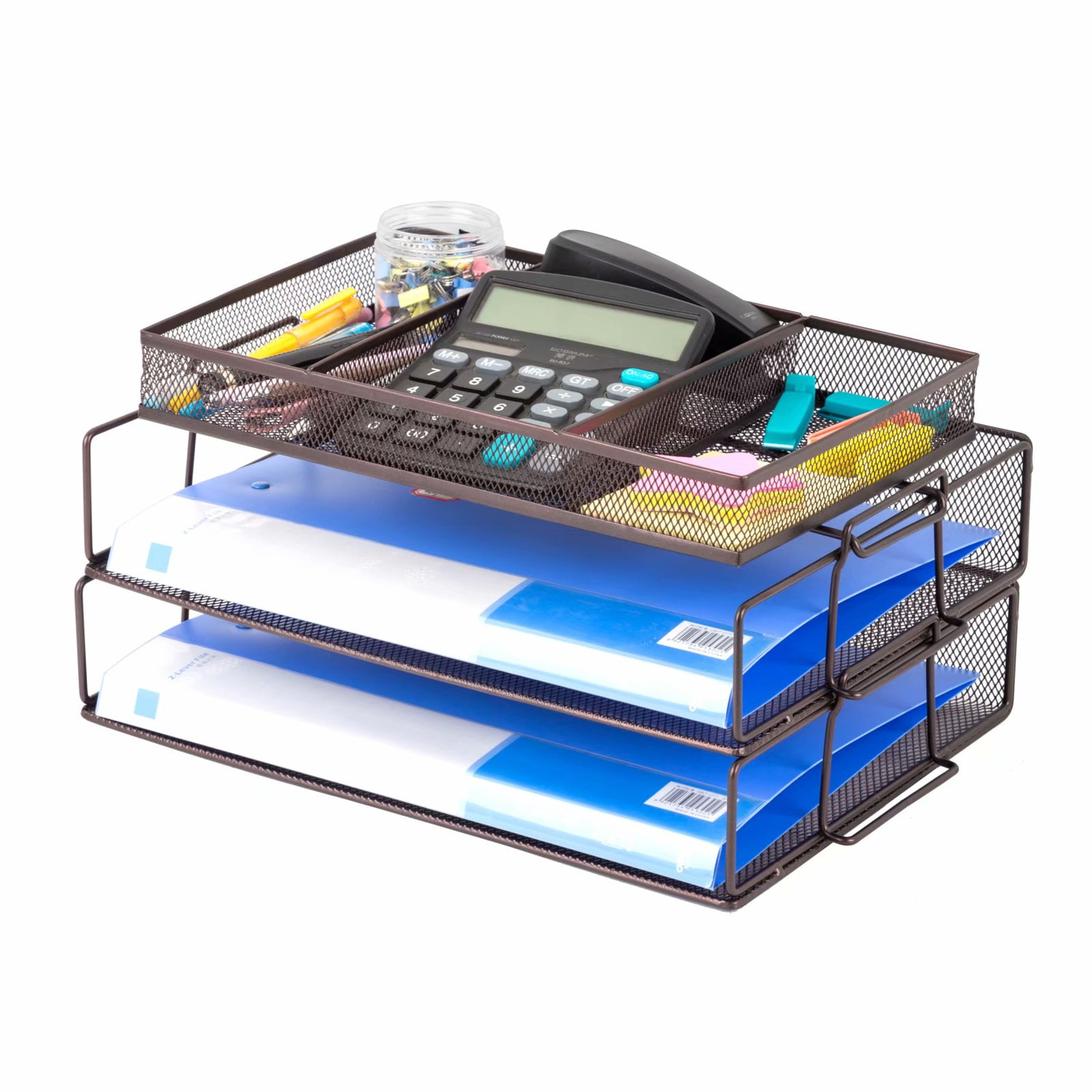 HGMart Mesh Desktop Office Organizer - 2 Tier Stackable File Letter ... HGMart Mesh Desktop Office Organizer - 2 Tier Stackable File Letter ...