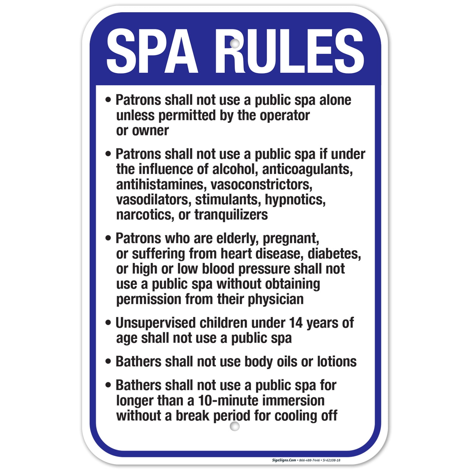 New Hampshire Spa Rules Sign, Complies With State Of New Hampshire Pool ...
