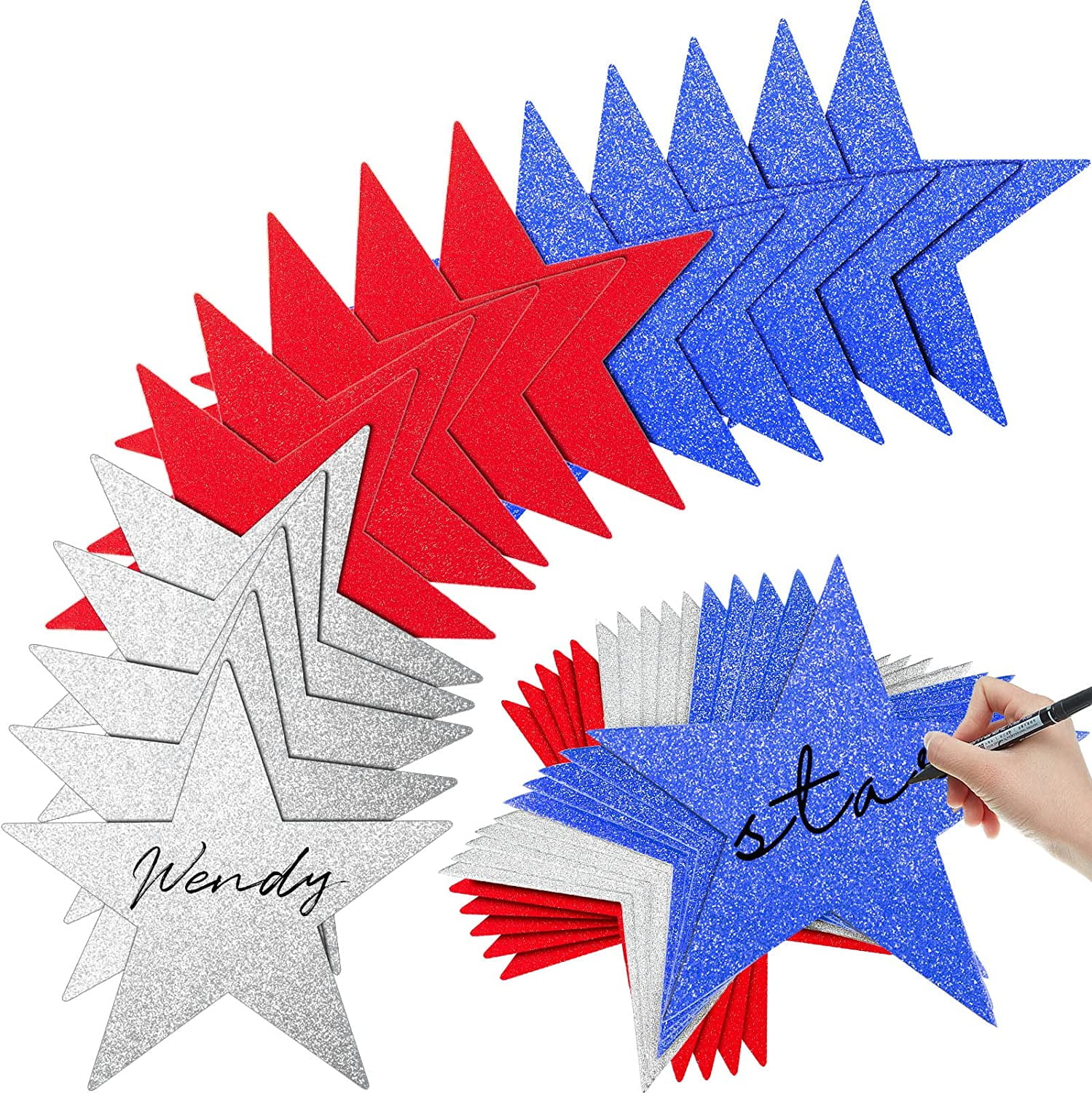 80 Pieces Glitter Star Cutouts Paper Star Confetti Cutouts for Bulletin ...