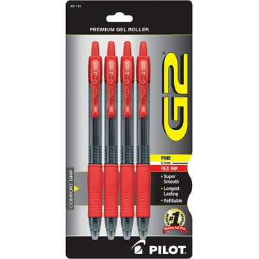 Pilot G2 07 Red Fine Retractable Gel Ink Pen Rollerball 0.7mm Nib Tip 0 ...
