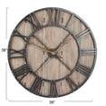 Oversized Rustic Wall Clock, Battery Operated, Roman Numerals, Brown ...