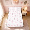 meiyoeat Minimalist Bow Print Bed Sheets for Kids Girls, Simple Cartoon ...
