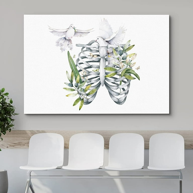 Watercolor Hummingbird Skeleton Bird Anatomy I