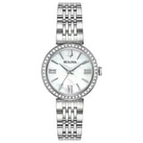 Bulova Women's Crystal Watch, Necklace and Earrings Set 96X149 ...