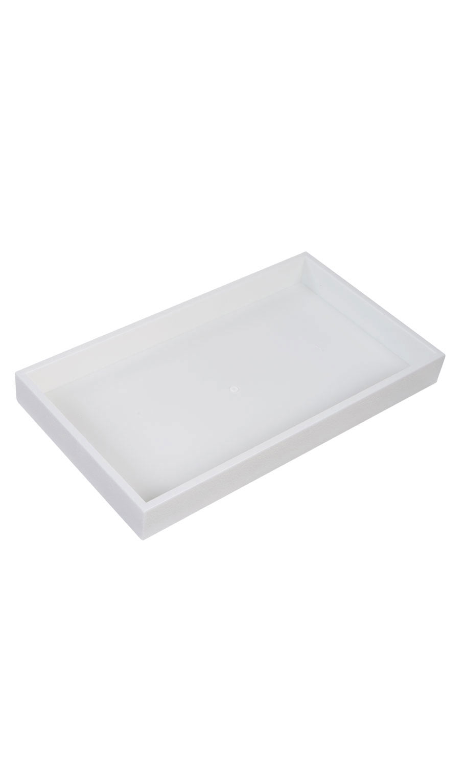 Large White Plastic Stackable Tray - 14 7/8"W x 8 1/4"L x 1 1/2"H - Set ...
