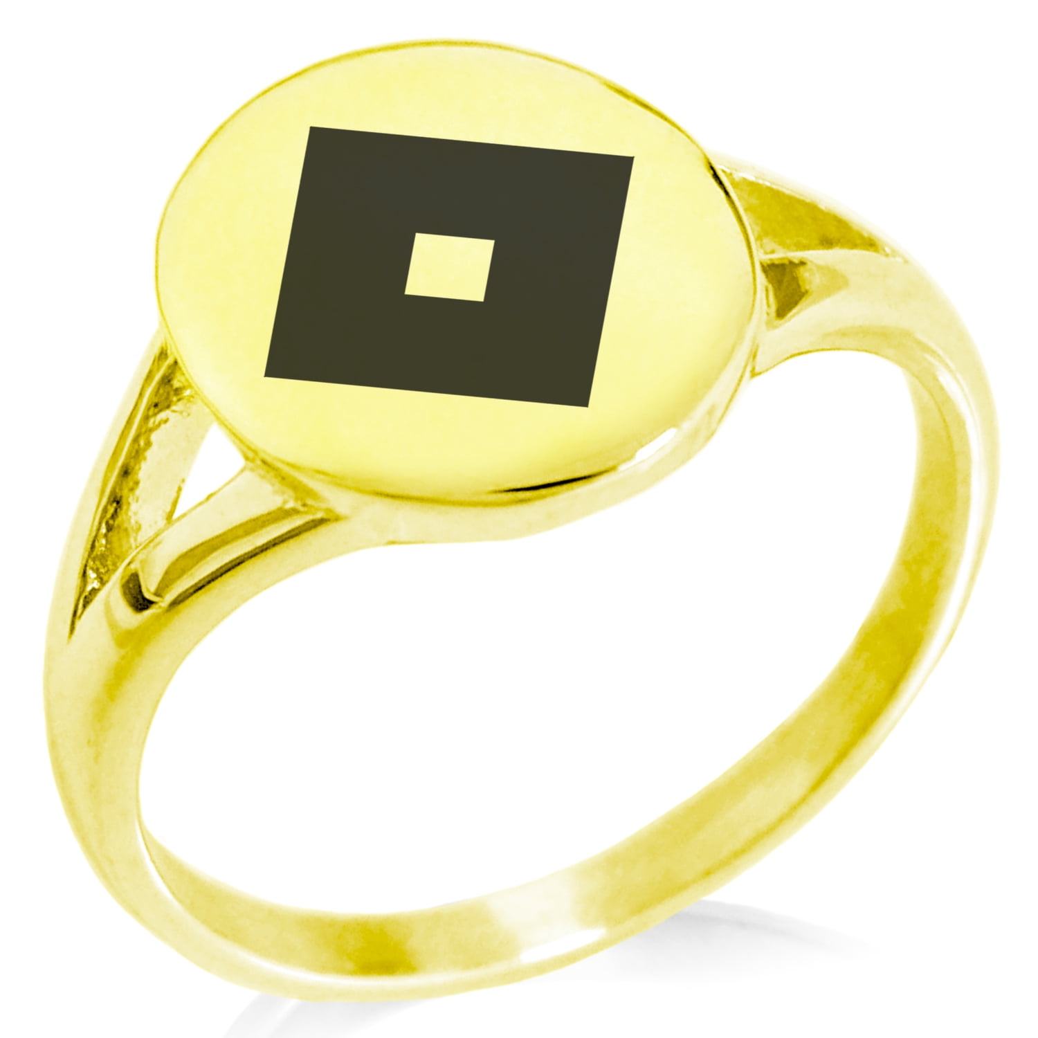 Stainless Steel Miyoshi Samurai Crest Minimalist Oval Top Polished ...