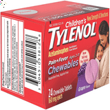 Tylenol Childrens Pain Plus Fever Chewable Tablets, Grape, 24 Ea ...