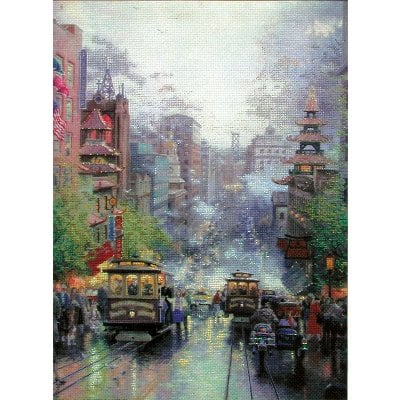 Thomas Kinkade San Francisco Embellished Cross Stitch Kit-12 X16 14 ...