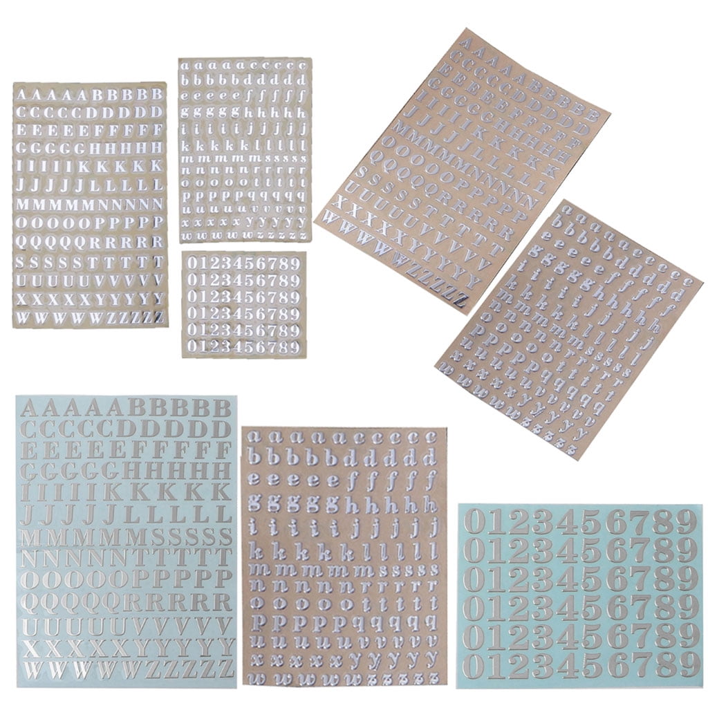 CANKER 8 Sheets Glitter Alphabet Numbers Stickers Glitter Self Adhesive ...