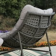 Alpha Joy Outdoor Patio Oversized Rattan Papasan Chairs, Steel Frame ...