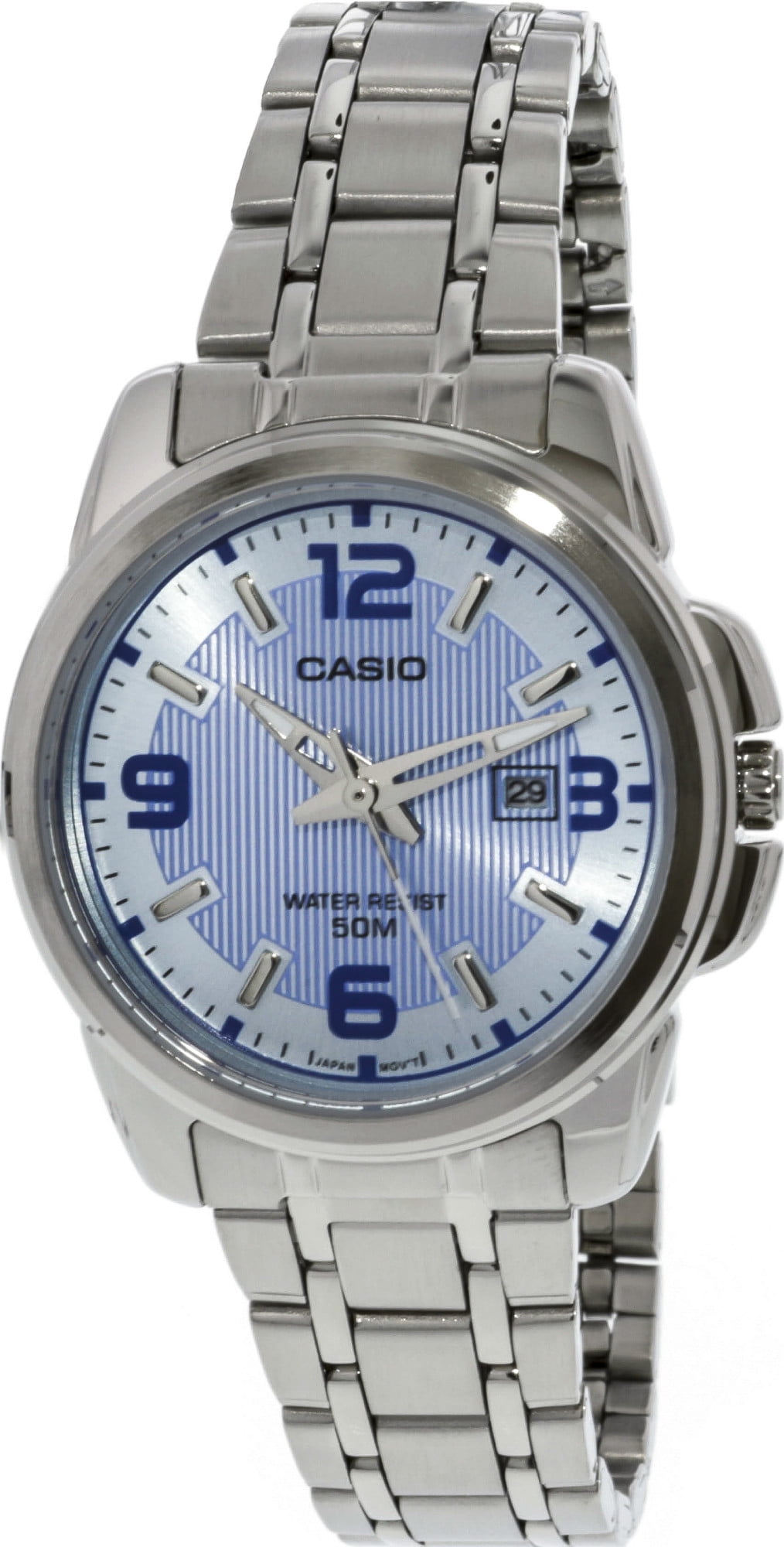 Casio - Women's Core LTP1314D-2AV Blue Stainless-Steel Quartz Fashion ...