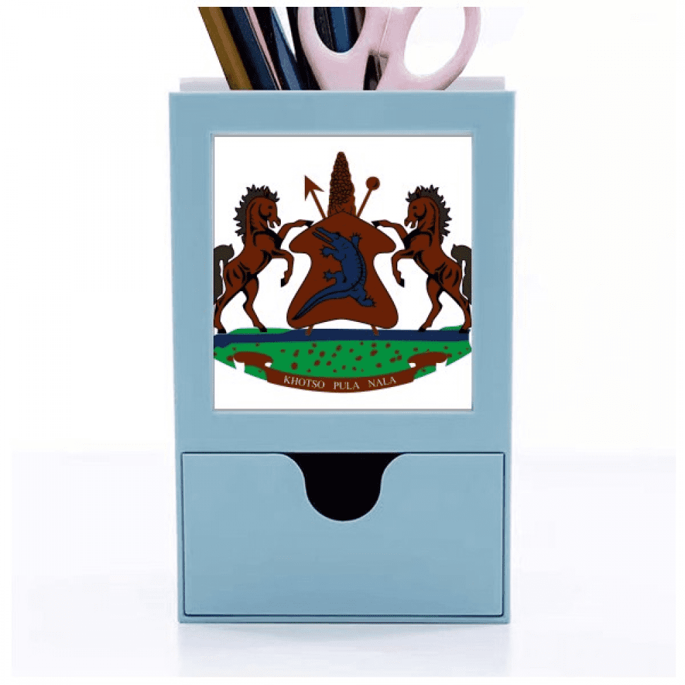 Lesotho Africa National Emblem Desk Supplies Organizer Pen Holder Card ...