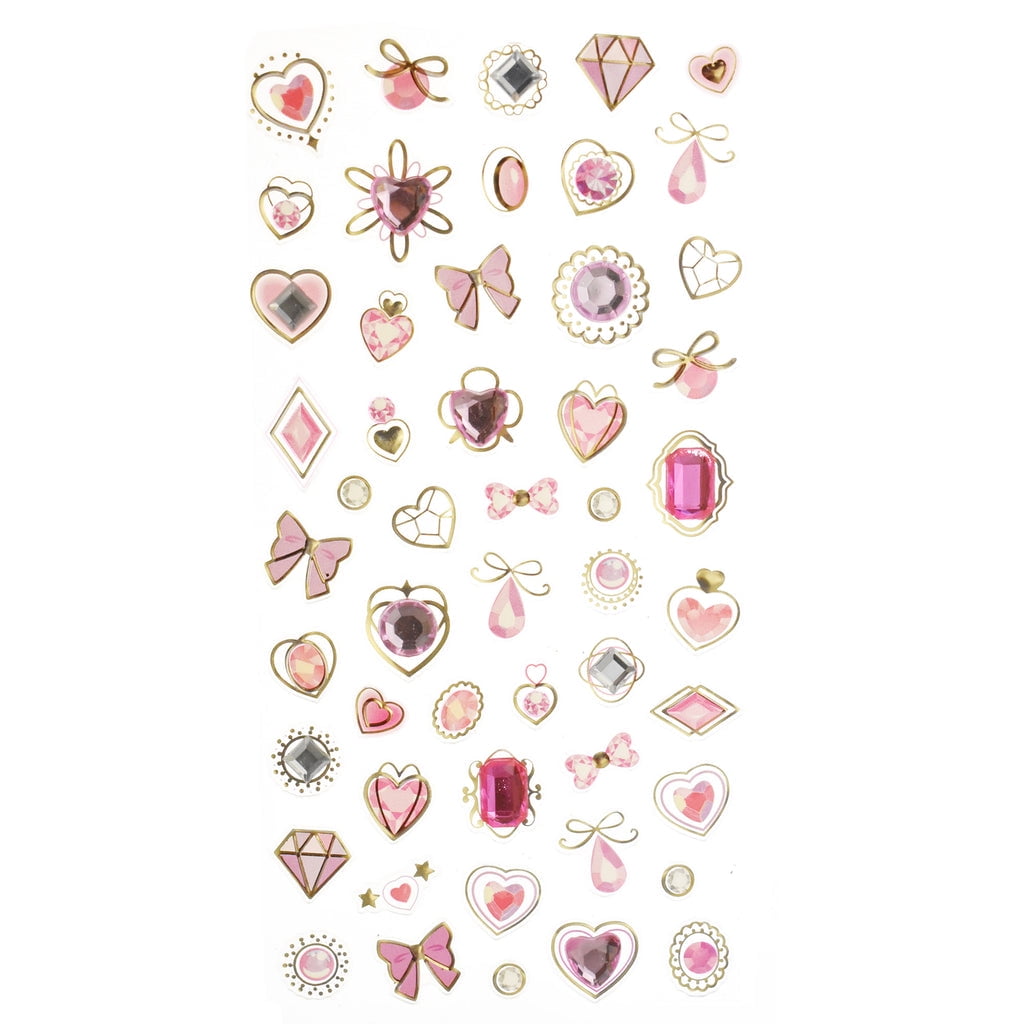 Assorted Jewel Adorment 3D Sticker Sheet, 1/4-Inch, 48-Piece - Pink ...