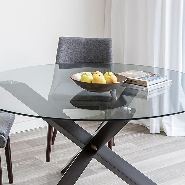 48in Round Glass Table Top 1 4 Thickness Clear Glass for Tabletop Tempered Annealed Glass Panels for Dining Table Coffee Table Patio Tabletop Replacement Walmart