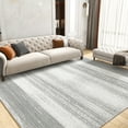 SIXHOME 8x10 Striped Area Rug, Washable Carpet in Neutral Gray, White ...