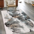 Chinese Ink Painting 3'x5' Washable Rug, Mountain Cloud Modern Art Non ...