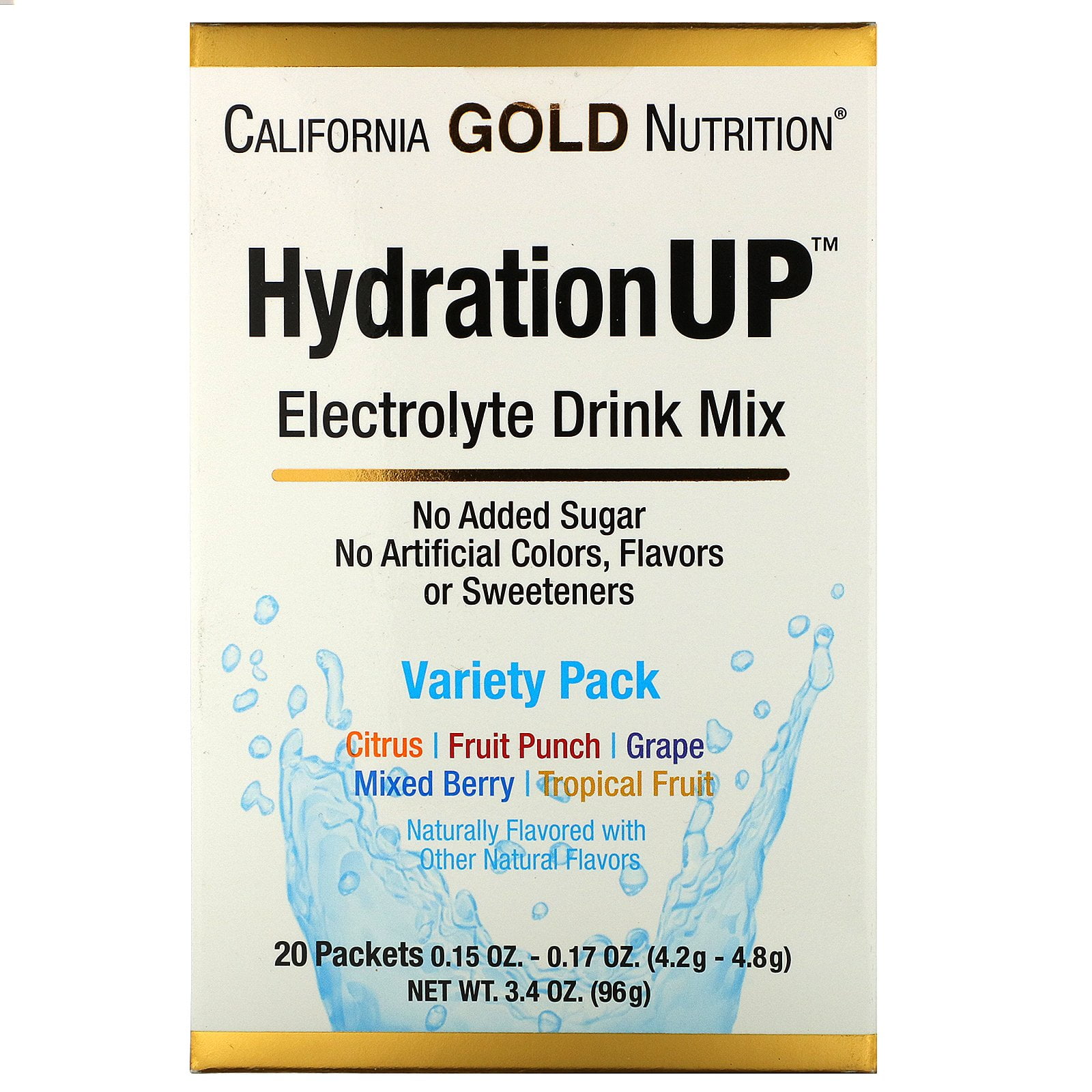 California Gold Nutrition HydrationUP, Electrolyte Drink Mix, Variety ...