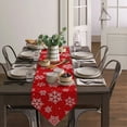 Christmas Snowflake Texture Red Table Runner Wedding Decor Tablecloth ...