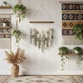 Boho Wall Decor Artificial Eucalyptus Hanging Plants on Carbonized ...