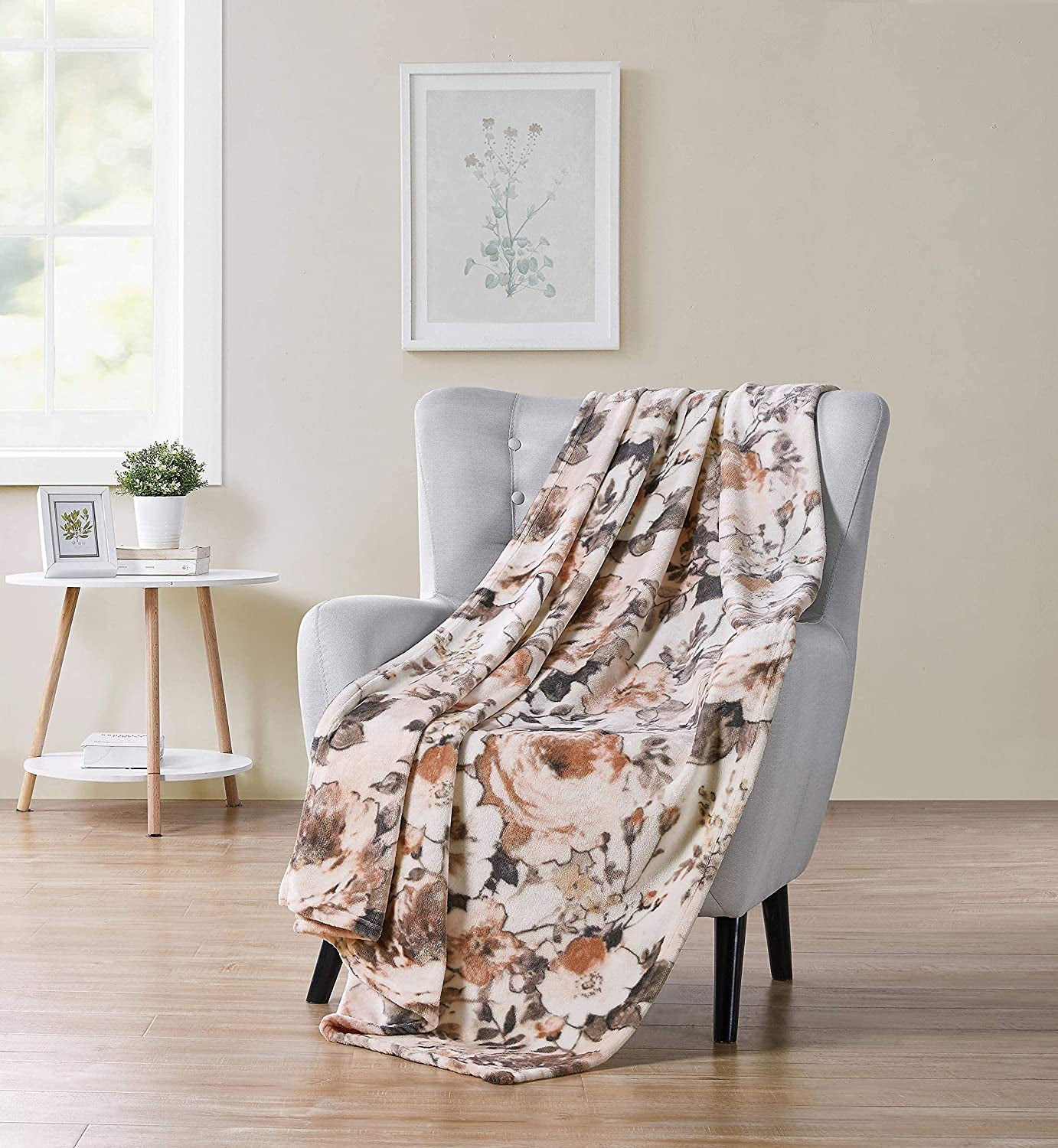 Serafina Home Decorative Throw Blanket: Large Floral Watercolor Design ...