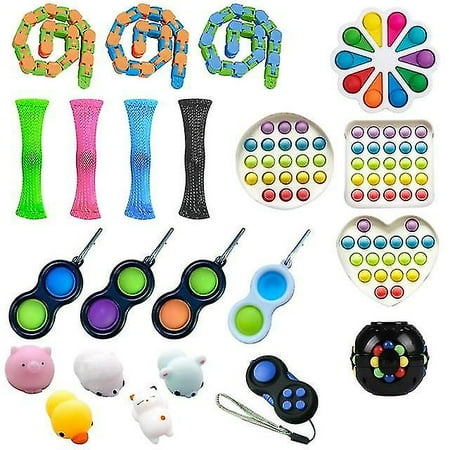 Top Popits Children Fidget Toys Fidget Toys Set 30 Pack Sensory Toys ...