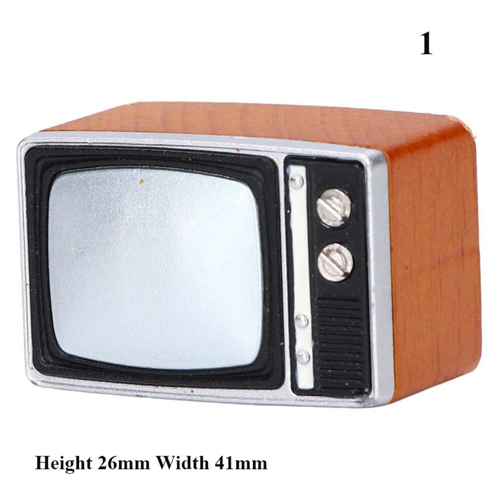 Kids Gift Toys Cute Wooden Miniature Toy 1:12 Vintage Dollhouse Radio ...