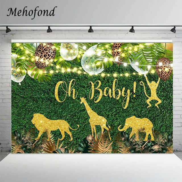 Oh Baby Green Leaves Backdrop Newborn Boys Girls Baby Shower Safari ... Oh Baby Green Leaves Backdrop Newborn Boys Girls Baby Shower Safari ...