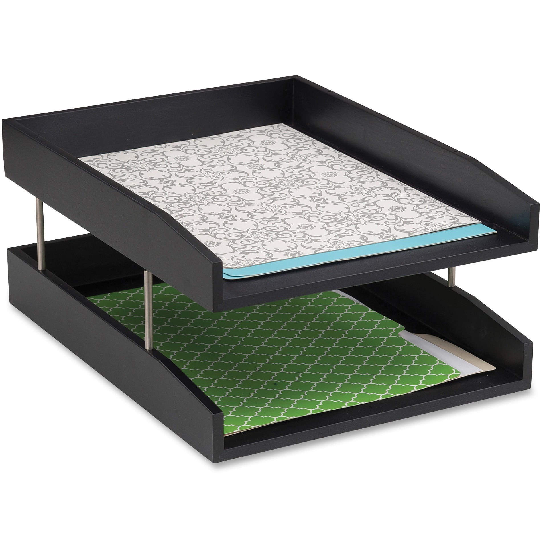 Safco 2 Tier Letter Tray in Black - Walmart.com