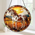 Appaloosa Horse Window Stained Glass Suncatcher Sunset Ranch Scene ...