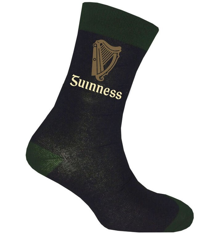 Guinness Socks With Bottle Green Trim and Label Harp Design for Men ...
