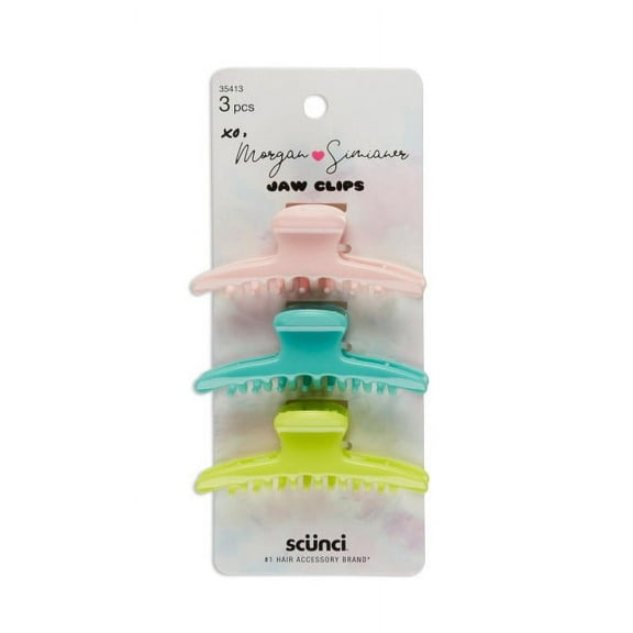 Morgan Simianer xo Scunci Color Jaw Clips, 3CT - Walmart.com
