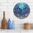 10" Artistic Round Wall Decorative Desk Clock Underwater Fantasy Scene ...