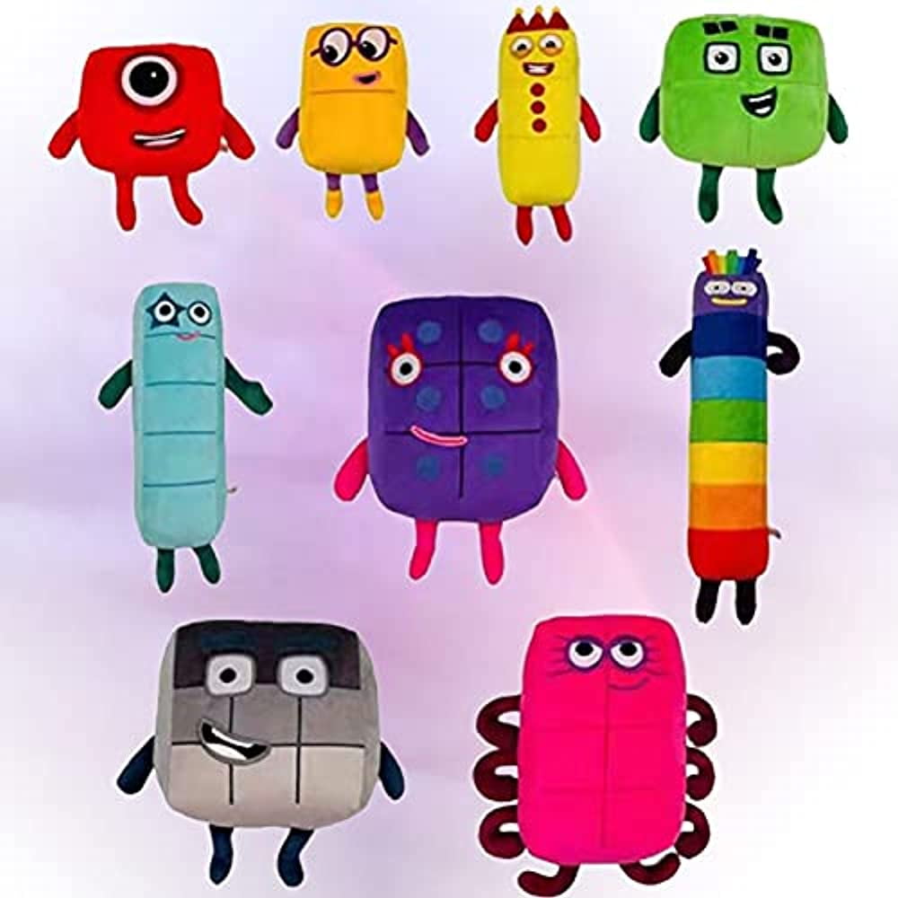 9.4in Numberblocks Plush Toys, 9pcs Numberblocks Stuffed Toy Anime ...