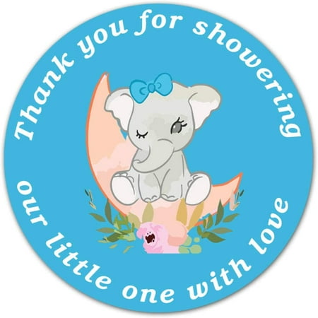 Thank You Stick rs Baby Show r Favors El phant Stick rs (Blu ...