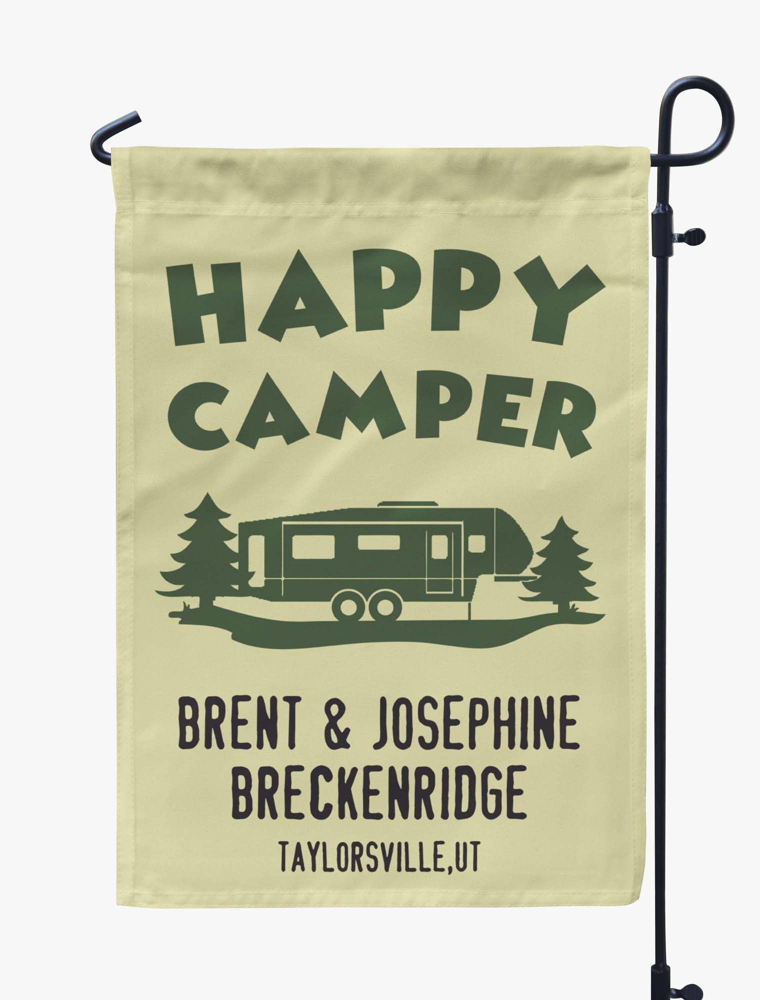 Printtoo Tan Happy Camper Class C Motorhome Camping Flags Personalized ...