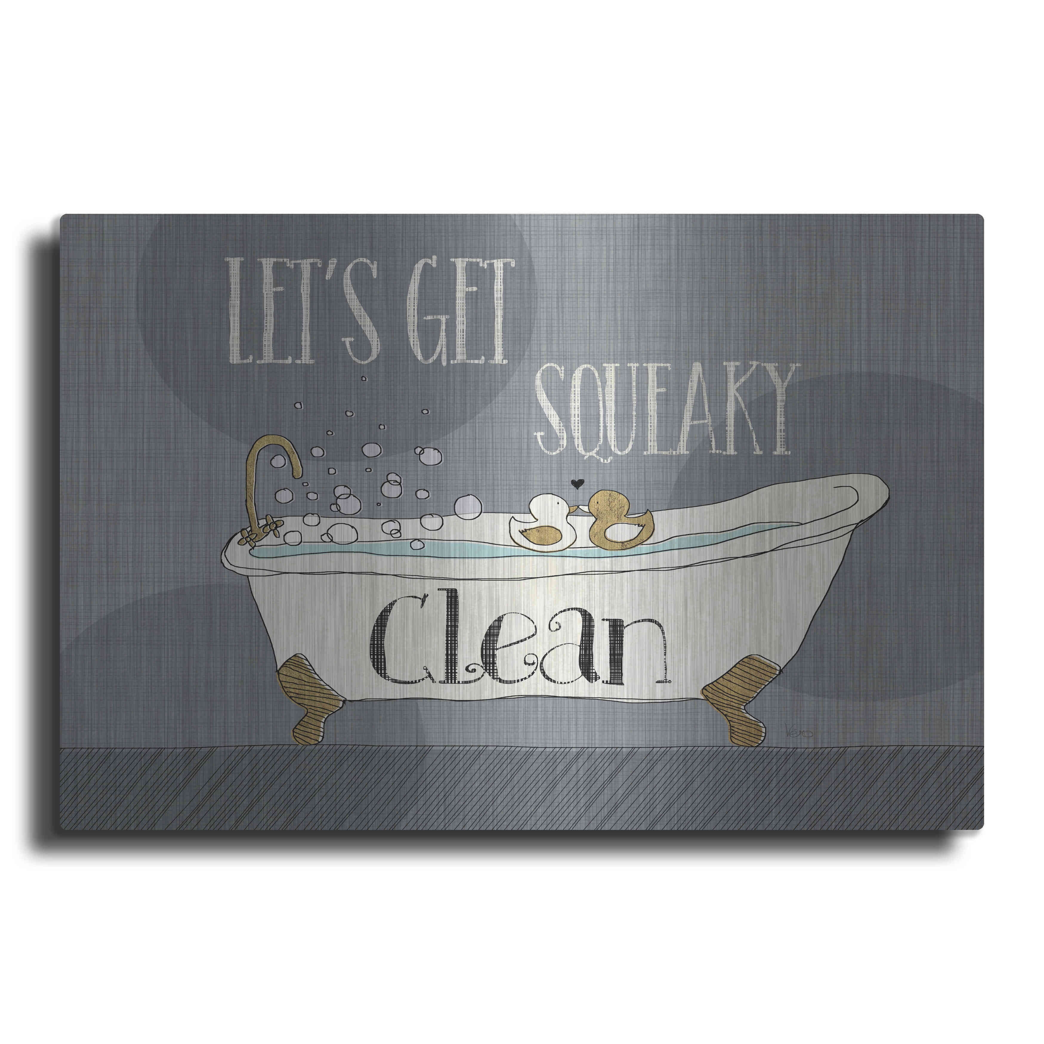 Luxe Metal Art 'Squeaky Clean I' by Veronique Charron, Metal Wall Art ...